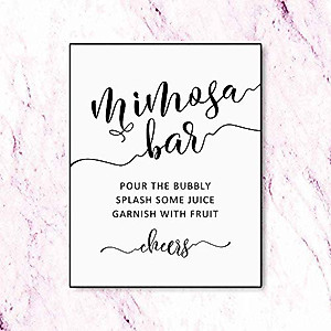 Mimosa Bar Sign Mimosa Bar Signage Party Decor Wedding Sign Wedding Decor Bridal Shower Sign Baby Shower Sign UNFRAMED 8x10 inch