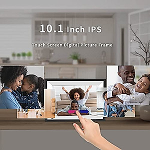 JREN Digital Photo Frame, 10.1 inch Smart Digital Picture Frame with HD Touch Screen Auto-Rotate Share Photos and Videos via FRAMEO App Anytime and Anywhere Color Black