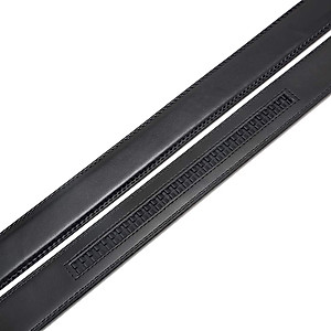 Founders & C Mens Leather Ratchet Belt Strap Only 1 3/8” without Buckle (28"-42" Waist Adjustable, Black leather -106/burnt Umber Leather)