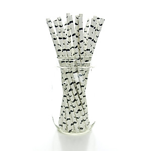 Mustache Party Straws, Moustache Paper Straws (50 Pack) - Mustaches Little Man Birthday Party Supplies, Baby Boy Baby Shower or Birthday Party, Mustache Tableware