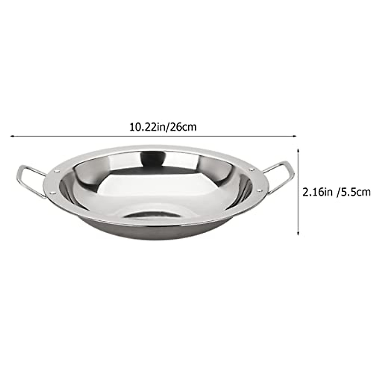 UPKOCH Handles Steel Ramen Handle Pans and Seafood Safe Flying Korean Use Paella Kitchen with Everyday for Double Stainless Stock Household Pot Grill Accessories Outdoor Hot Classic