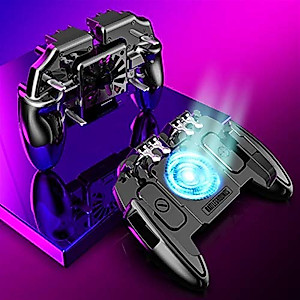 LUULYGO in 2021, The First New 6-Finger Mobile Joystick Controller Gamepad Trigger FPS Cooling Fan Gamepad Joystick for iOS Android Phones Specialty Store