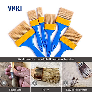 Chalk & Wax Paint Brush for Furniture - VNKI 6PCS Set Paint Brushes for Painting and Refinishing (1,1.5,2,2.5,3,4in …