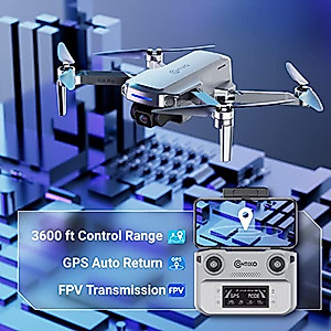 Contixo F28 Pro Foldable GPS Drone - 4K FHD Camera GPS Control & Selfie Mode, Follow Me, Way Point & Orbit Mode Up to 60 Min Flight Time FPV Drone with a 128G SD Card for Mobile with Carrying Case