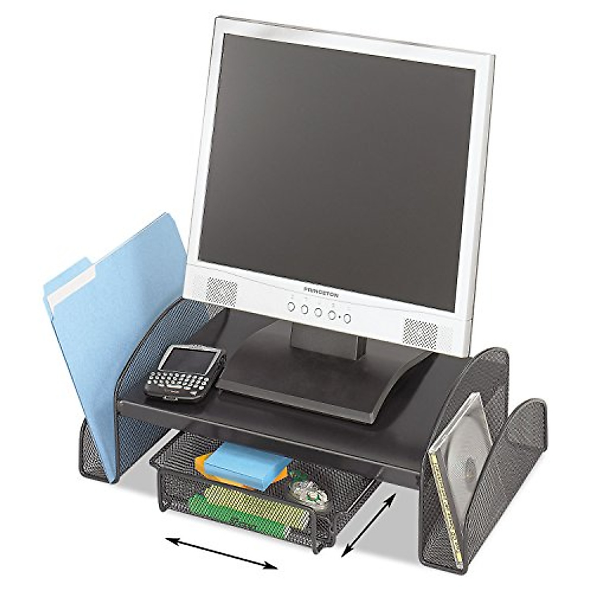 Safco 2159Bl Onyx Mesh Steel Monitor Stand, 19 1/4 X 11 1/4 X 6 1/4, Black