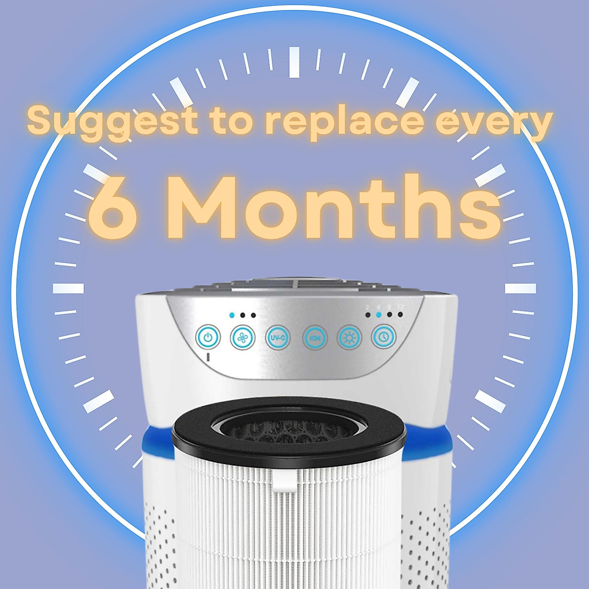 Nispira AP-T20FL True HEPA Replacement Filter Compatible with TotalClean 360° Tower Air Purifier AP-T20 AP-T20WT, 4 Pack