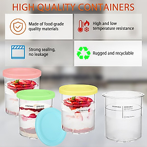RYSIMWU For Ninja Creami Deluxe Pints and Lids 4 Pack, NC500 NC501 Ice Cream Pint fit for Ninja Delux Ice Cream Maker, 24 oz. food container for Ninja Creami Deluxe,Dishwasher Safe. (4)