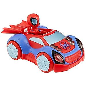 Hasbro Marvel Spidey and His Amazing Friends Glow Tech Web-Crawler Toy Car, with Spidey Action Figure, Preschool Toys, Super Hero Toys for 3 Year Old Boys and Girls and Up, Lights & Sounds