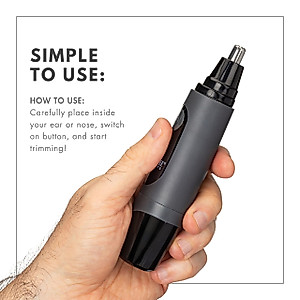 ToiletTree Products Water Resistant Nose and Ear Hair Trimmer with LED Light