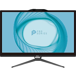 MSI PRO AP222T All-in-One Desktop: Intel Pentium Gold G7400, 4GB DDR4 2666MHz, 128GB NVMe SSD, Anti-Flicker, Less Blue Light, BT 5.0, Windows 11 Pro: 13M-068US,Black