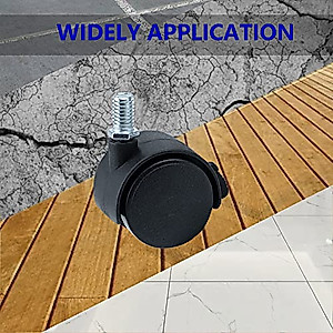 CRLGO 4 Pcs 1.5" Nylon Plastic Swivel Casters Wheel with Brakes, M6 Nylon Furniture Wheel Replacement, Swivel Cart Wheels, Workbench Small Casters