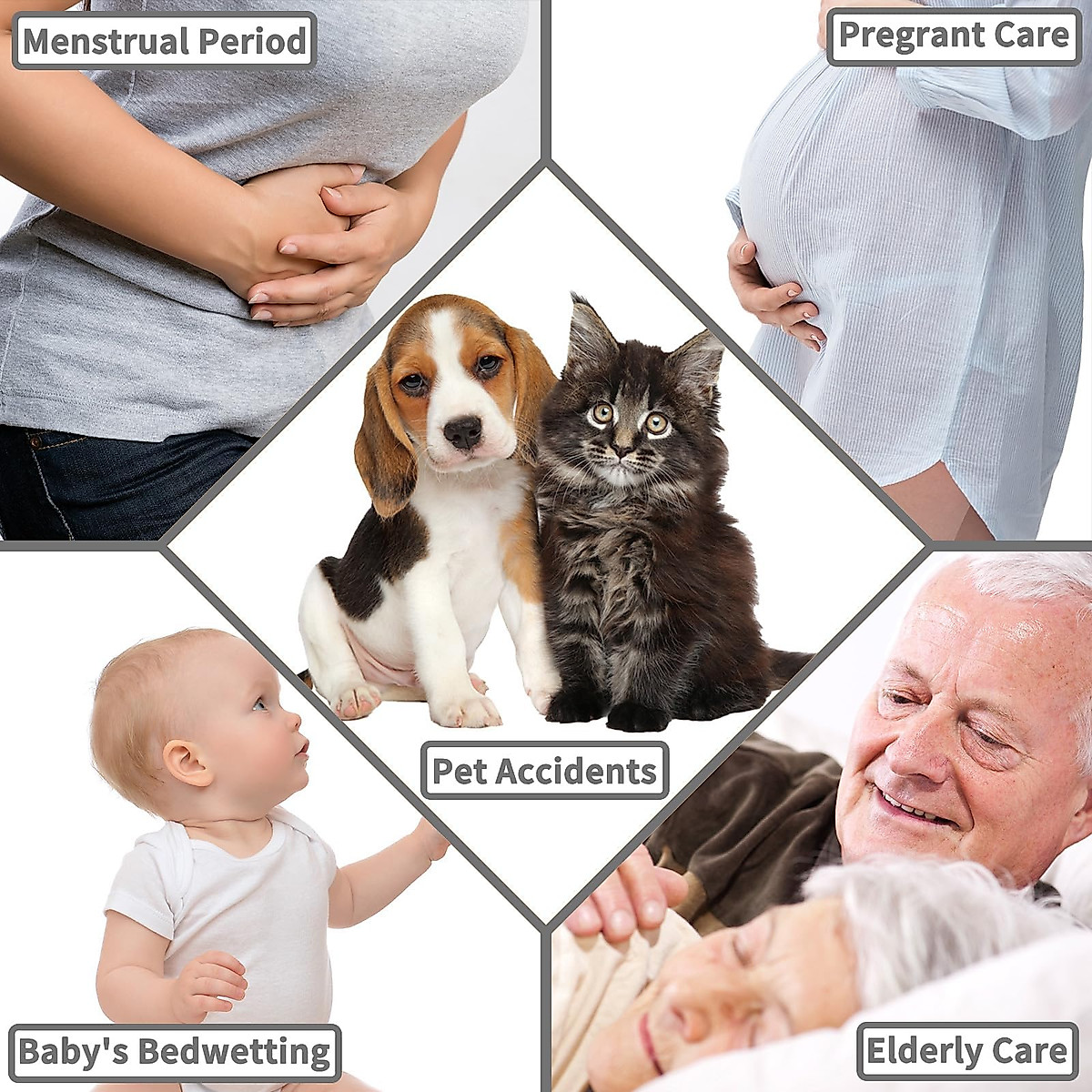 BEDLORE Waterproof Mattress Protector, Noiseless Queen Size Mattress Pad with Deep Pocket Fitted Up to 6"-18", Soft & Breathable Dirt-proof Bed Mattress Cover Washable Bedroom, Hotel (Gray)