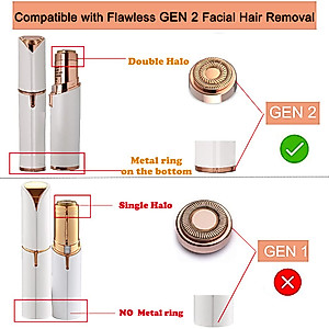 Facial Hair Remover Replacement Heads: Compatible with Finishing Touch Flawless Facial Hair Removal Tool for Women As Seen On TV 18K Gold-Plated Rose Gold (Generation 2 Double Halo)