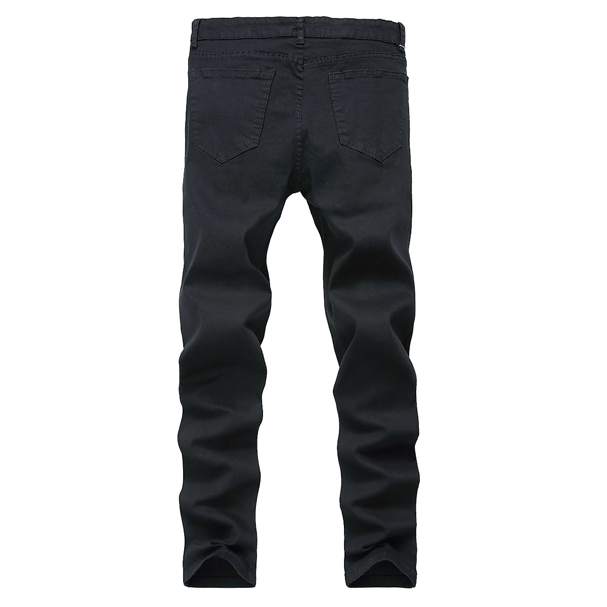 Men's Black Skinny Slim Fit Stretch Straight Leg Fashion Jeans Pants, 31W