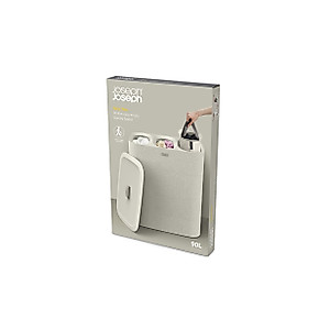 Joseph Joseph Tota - Trio 90-liter Laundry Hamper Separation Basket with lid, 3 Removable Washing Bags with Handles- Ecru