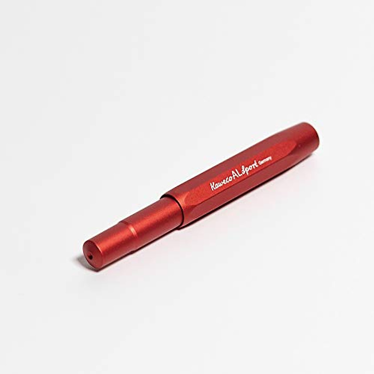 Kaweco AL Sport Fountain Pen Deep Red, Fine Nib with Kaweco Sport Octagonal Clip Chrome
