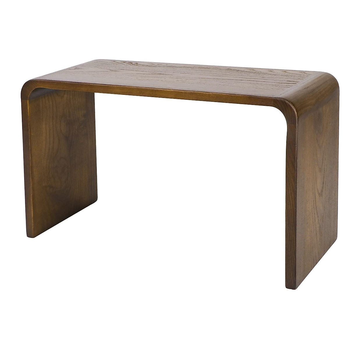 COZYMATIC Carlisha C-Shaped End Table Sofa Table Coffee Table Solid Wood Frame for Living Room Side Table for Bedroom, Walnut Brown