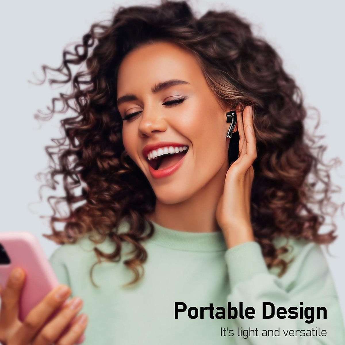 CALCINI Wireless Earbuds, Bluetooth Earbuds 5.3 with LED Power Display Charging Case (Black)