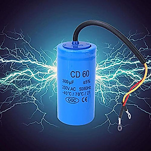 CD60 Capacitor, 250V 300uf switching capacitor Accessories for explosion-proof household Appliances, -40 ° C / 70 ° C / 21 Start Capacitor 300uf Capacitor