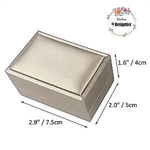 DesignSter Gold Bearer Ring Box – Premium PU Leather Double Rings Box for Wedding Engagement Gift Box
