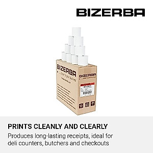 Bizerba Receipt Rolls 2.8" (70mm) Thermal Receipt Paper Rolls, 1.6" (40mm) Core. Pack of 30 Thermal Paper Rolls for Weighing Machines with Thermal Label Printer