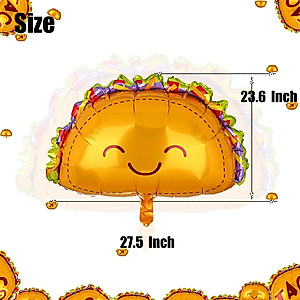 2 Pcs Mexico Taco Big Mylar Foil Balloon Mexican Final Fiesta Theme Party Baby Shower Decoration