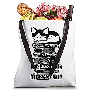 Jane Austen Cat Kitten Literary Book Club Mr. Darcy Fans Tote Bag