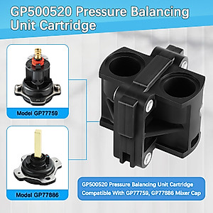 2 Pack GP500520 Pressure Balancing Unit Cartridge, Compatible with Kohler GP77759, GP77886 Shower Cartridge Replacement, for Rite-Temp and Single Handle 1/2" Pressure Balancing Shower Faucet Valve