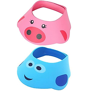 Kisangel Children 2pcs Children's Shampoo Cap Bath Visor Shower Cap Shower Hat for Shower Caps for Kid Shower Cap Shower Cap Things Adjust Plastic Ear Muffs Adjustable Shower Cap