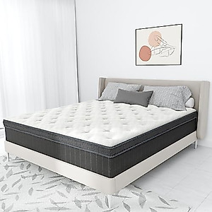 Ladinimo Queen Mattress, Hybrid Mattress with High Density Foam & Motion Isolation with Individually Wrapped Pocket Coils Medium Firm Mattresses,Queen Size Mattresses 80 * 60 * 10 inches