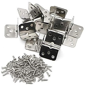 Pxyelec 20pcs L Bracket, Stainless Steel Right Angle Code Corner Brace Joint Bracket Angle, 6 Hole, 36mm x 28mm x 1.0mm (Thick)