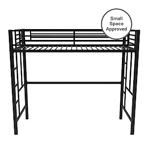 DHP Brian Twin Metal Loft Bed, Black