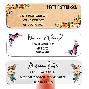 GICOHI Custom Return Address Labels, Personalized Mailing Label Stickers with Floral Designs-Set of 150 (Florals)