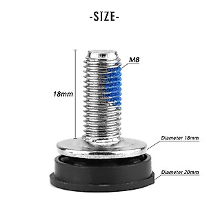 VANICE 8mm Bike Hex Crank arm Fixing Bolt Screw with Caps for Bicycle Square Hole Crankset Bottom Bracket, Suntour Prowheel and More