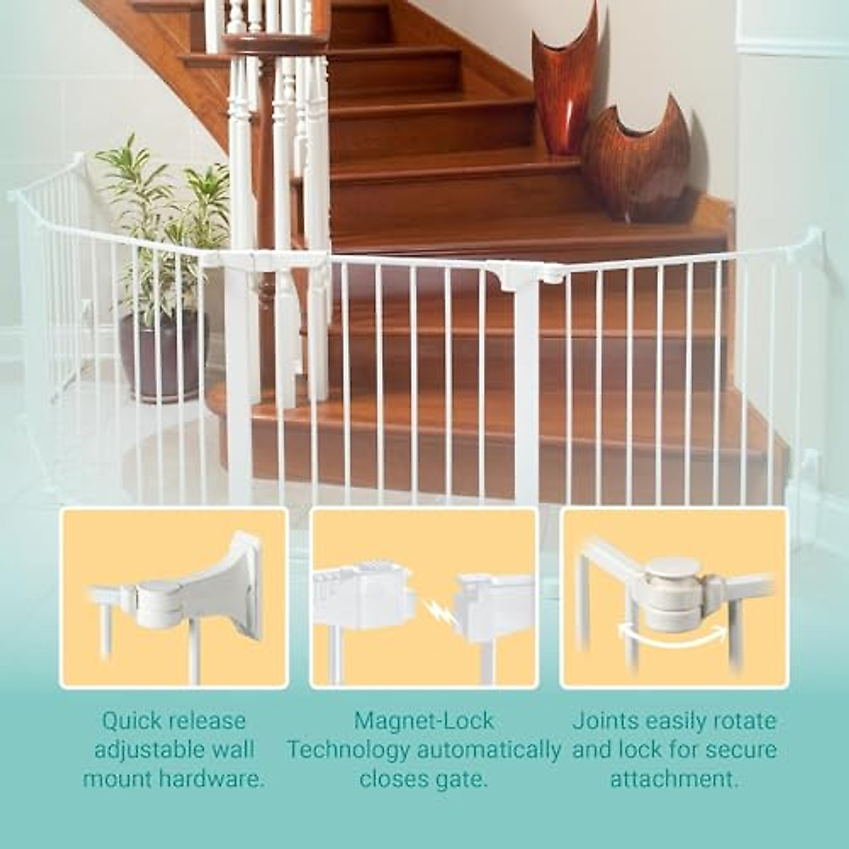 Command Pet Custom Fit Gate, 29.5", White (PG5300)