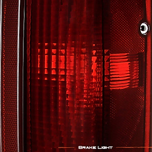 AKKON - For 87-97 Ford Bronco F150 F250 F350 Pickup Truck Dark Red Tail Lights Brake Lamps Replacement Pair Assembly