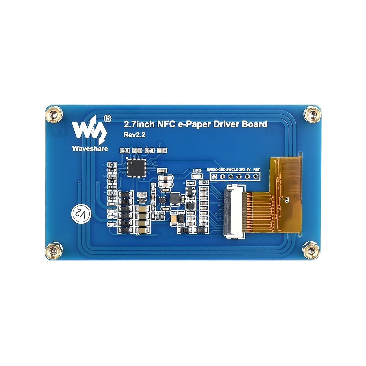 Waveshare 2.7inch Passive NFC-Powered E-Paper Module No Battery Wireless Powering & Data Transfer Provides Android APP Black and White Display