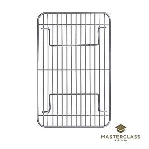 MasterClass Smart Ceramic Roasting / Cooling Rack with Non Stick Coating and Folding Legs, Carbon Steel Wire, Grey, 35.5 x 23cm