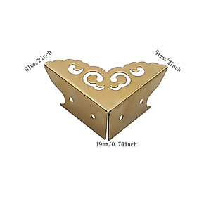 Metal Box Corner Protector 4Pcs, glrovazas Furniture Corner Guard Decoration Edge Cover Three-Sided Metal Edge Safety Bumpers for Furniture Cabinet Table