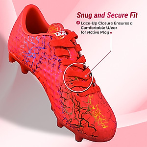 Vizari Zodiac Firm Ground Soccer Cleats for Boys and Girls | Lightweight & Durable Football Shoes with Molded TPU Outsole | Youth Cleats with Secure Lace-Up Closure for Maximum Traction & Performance