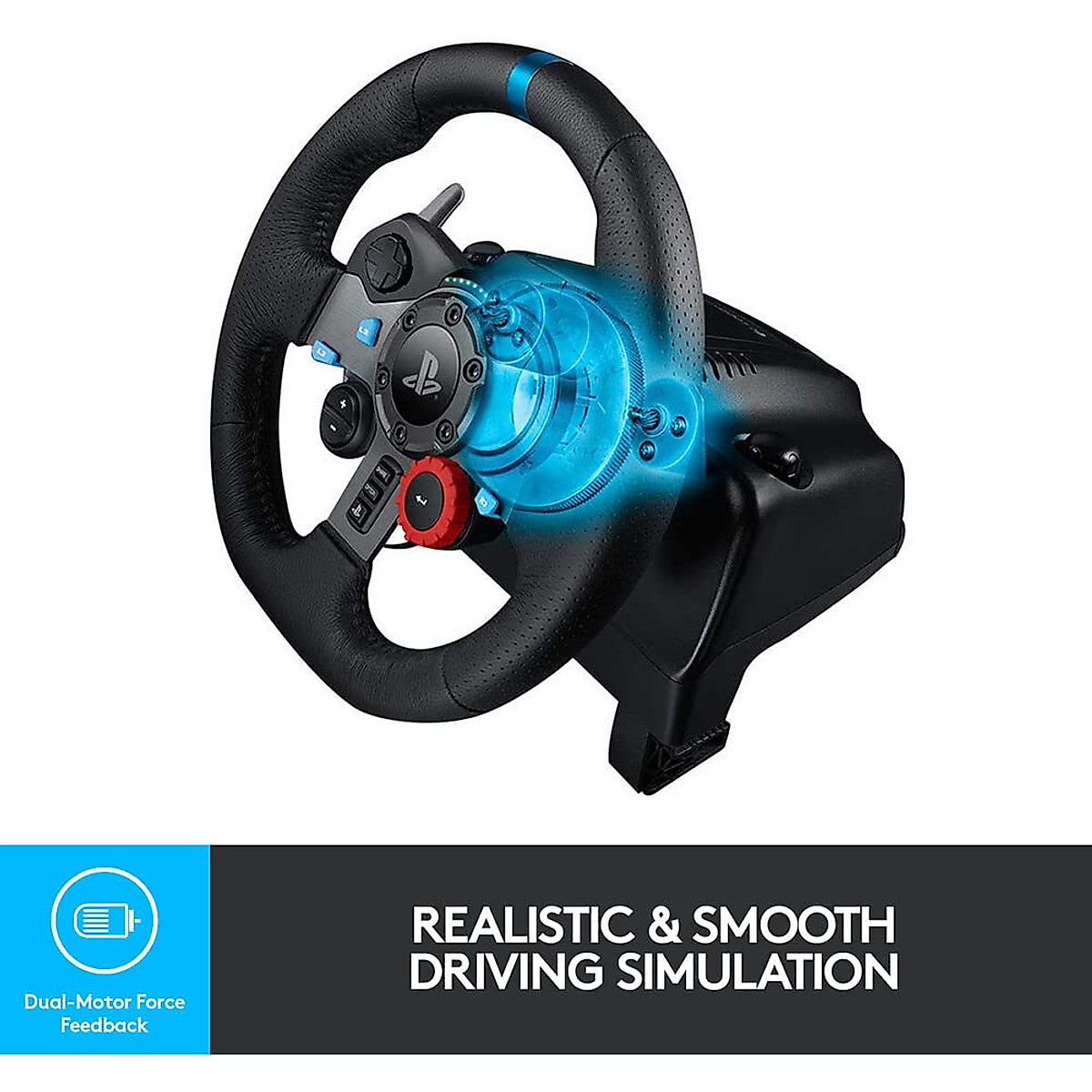 Logitech G29 Driving Force Race Wheel + Logitech G Driving Force Shifter Bundle for PS3 and PS4 (Renewed)