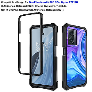 Ailiber Case for One Plus Nord N300 5G, Oppo A77 5G Case with Screen Protector, Dual Layer Structure Protection, Shockproof Corner TPU Bumper, Military Grade Phone Cover for 1 Plus N300 5G-Blue Purple