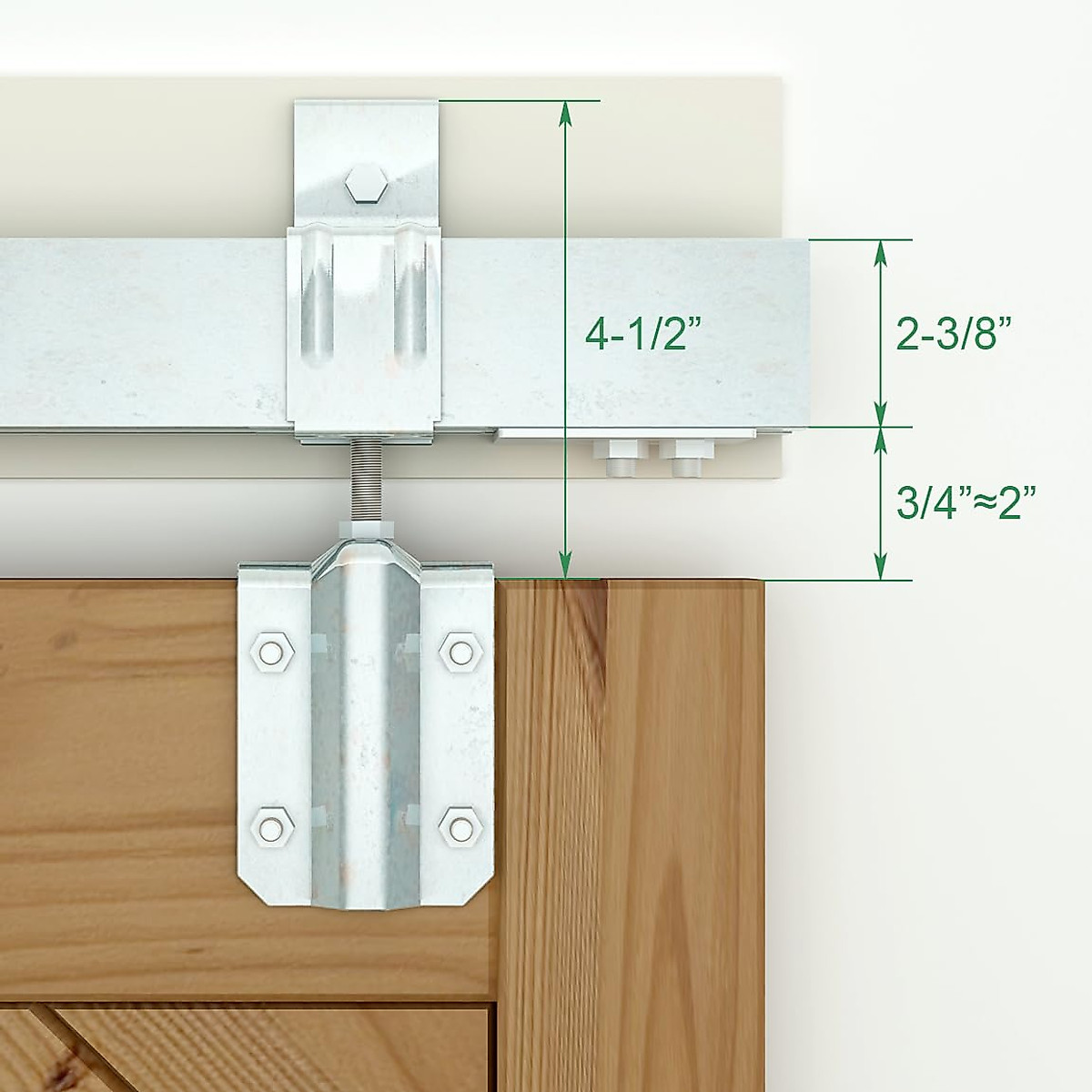 DIYHD 12FT Galvanized Steel Exterior Double Sliding Barn Door Hardware,Heavy Duty Wall Mount Box Track Kit for Outdoor Use,MAX Load 300lbs,Kit to Hang 2 Doors(Fit 36" X 2 Door)