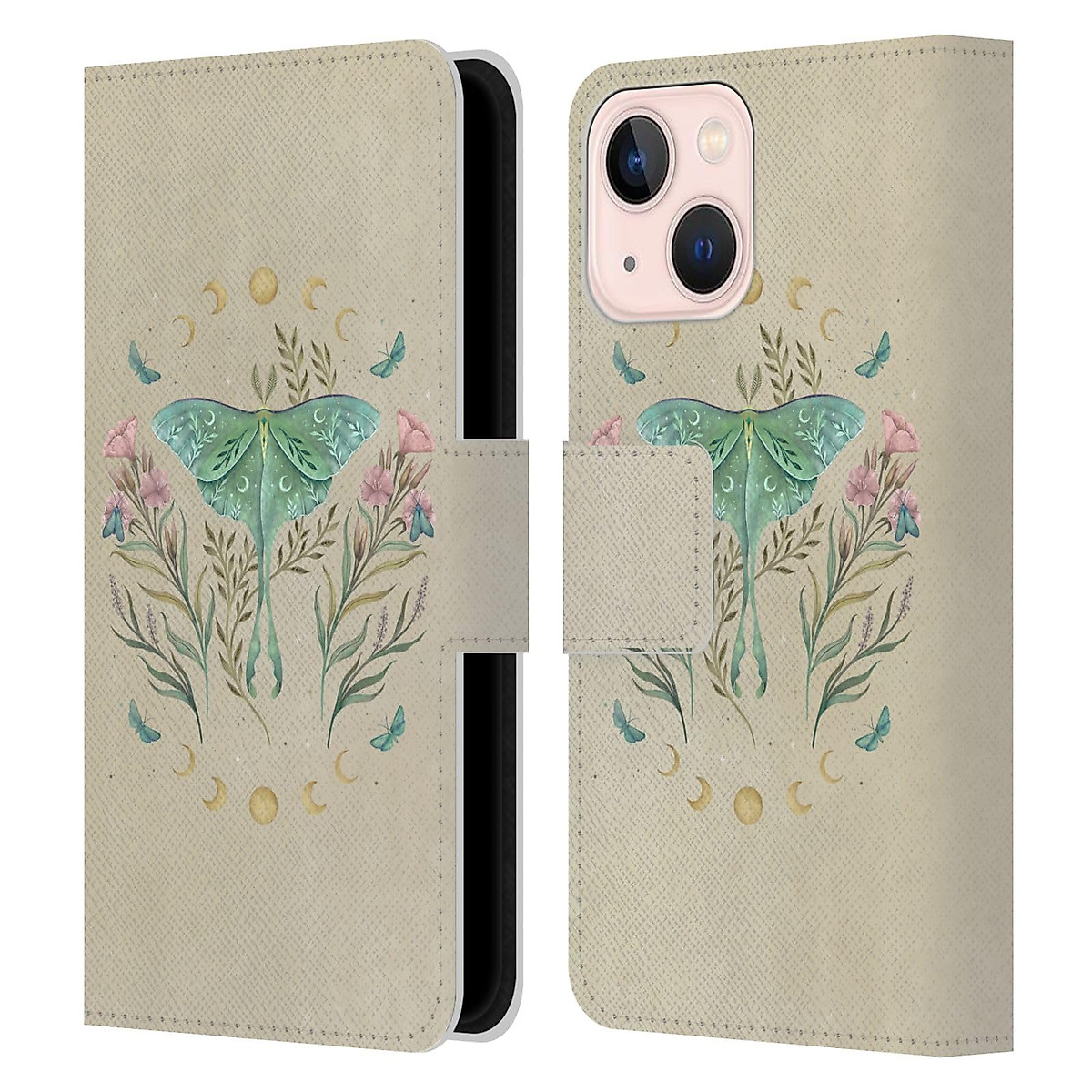 Head Case Designs Officially Licensed Episodic Drawing Luna and Forester Vintage Illustration Animals Leather Book Wallet Case Cover Compatible with Apple iPhone 13 Mini