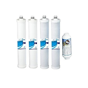 IPW Industries Inc. Compatible AC-30 Reverse Osmosis System Annual Filter Replacement Cartridges - 2x Sediment/2xCarbon Block/1xInline
