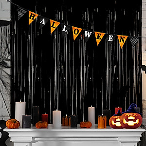 OHOME New Years Decorations 2025 New Years Eve Party Supplies Pack of 2 | Black Streamers for Black Birthday Decorations