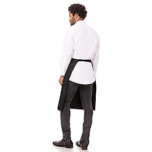 Chef Works Unisex Reversible Waiter Apron with Pockets, Black, One Size