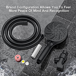 High Pressure Shower Head with Handheld - Filtered Shower Head with Pause and Jet 𝟏𝟎 Spray Modes, 5 Inch Removable Powerful High Pressure Showerhead with Extra Long Hose and Detachable Filter Wand