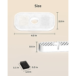 PEKTACO Replacement Filters for Wireless Cat Water Fountain SSPF-V04, 2.8L/95oz Automatic Pet Water Fountain Replacement Filters (4 Pack)