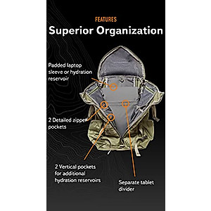 Mystery Ranch 2 Day Backpack - Tactical Daypack Molle Hiking Packs, Forest, L/XL